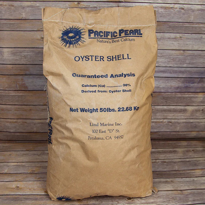 Pacific Pearl Oyster Shell | Oyster Shells for Chickens (50 lb Bag ...