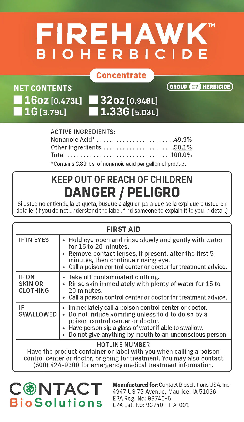 FireHawk Bioherbicide Concentrate – Grow Organic