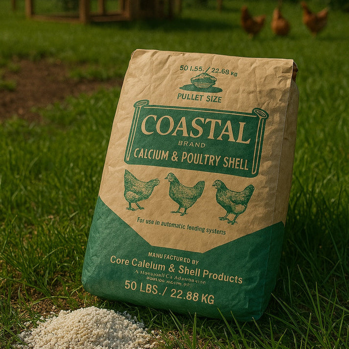 Pacific Pearl Oyster Shell – Calcium Supplement for Laying Hens (50 lb ...