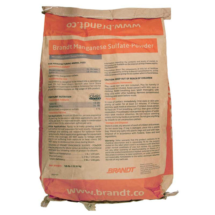 Manganese Sulfate 31% Powder (50 Lb) - Grow Organic